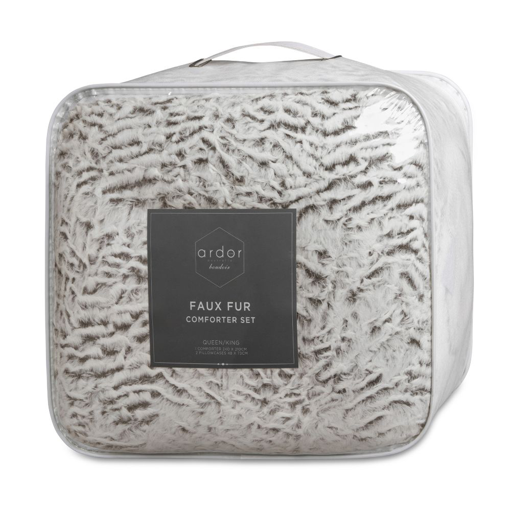 Ardor Boudoir Faux Fur Sherpa 3 Piece Comforter Set