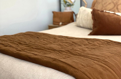 Bambury French Flax Linen Quilted Coverlet