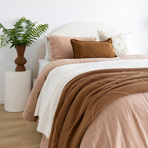 Bambury French Flax Linen Quilted Coverlet