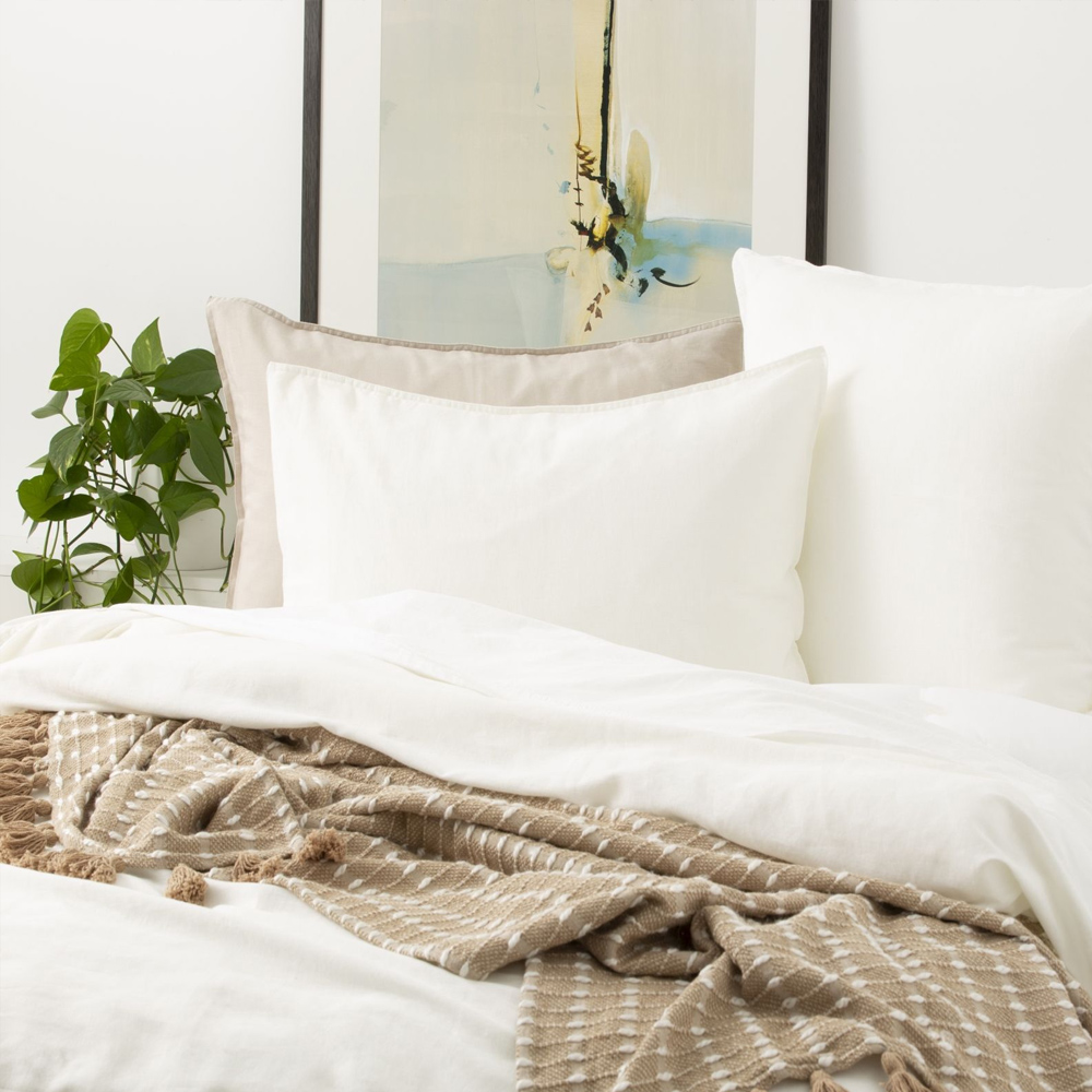 Renee Taylor Cavallo Stone washed 100% Linen Quilt Cover Set